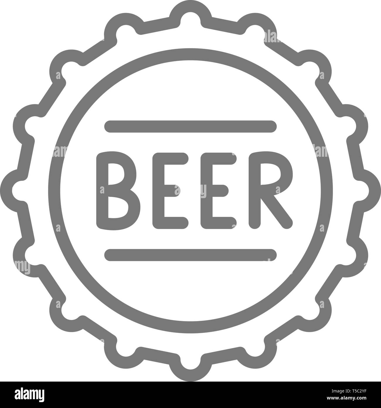 Beer bottle cap icon simple Black and White Stock Photos & Images - Alamy