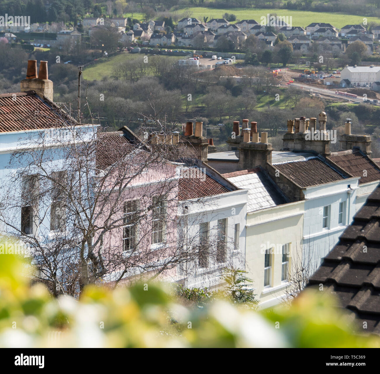 Colourful painted terraced houses in Bath, England Stock Photo - Alamy