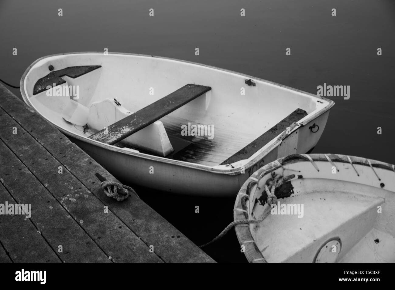 Small row boat in Black and White Stock Photos & Images - Alamy