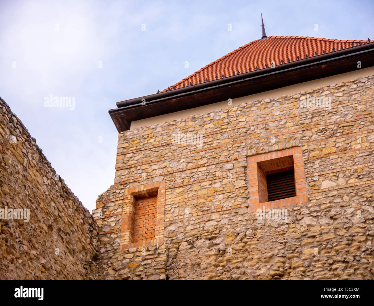 View on the details of the old historic castle Thury castle in ...