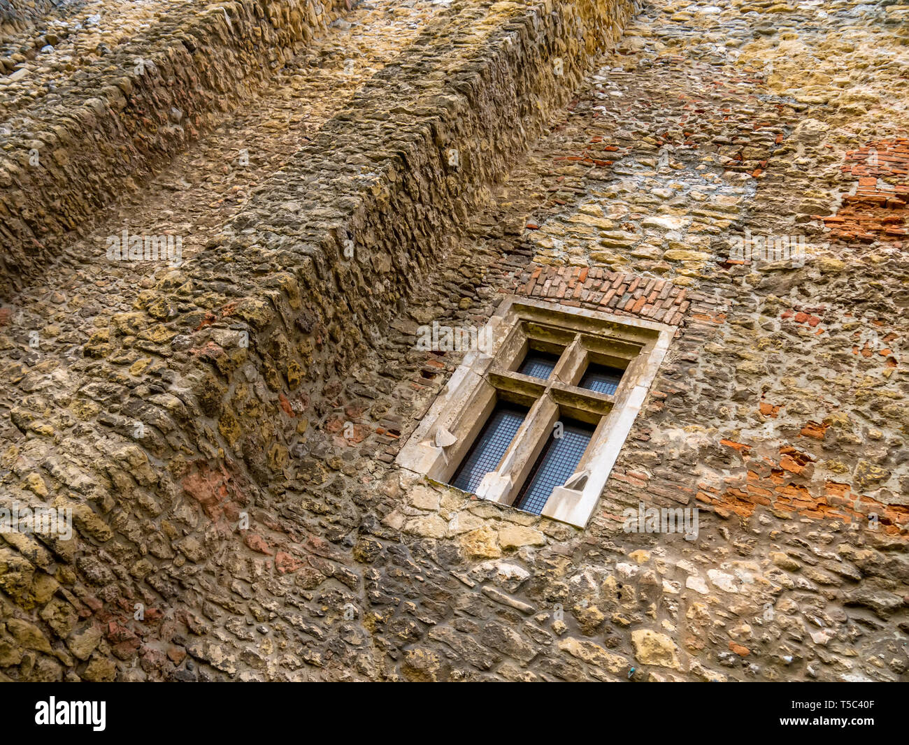 View on the details of the old historic castle Thury castle in ...