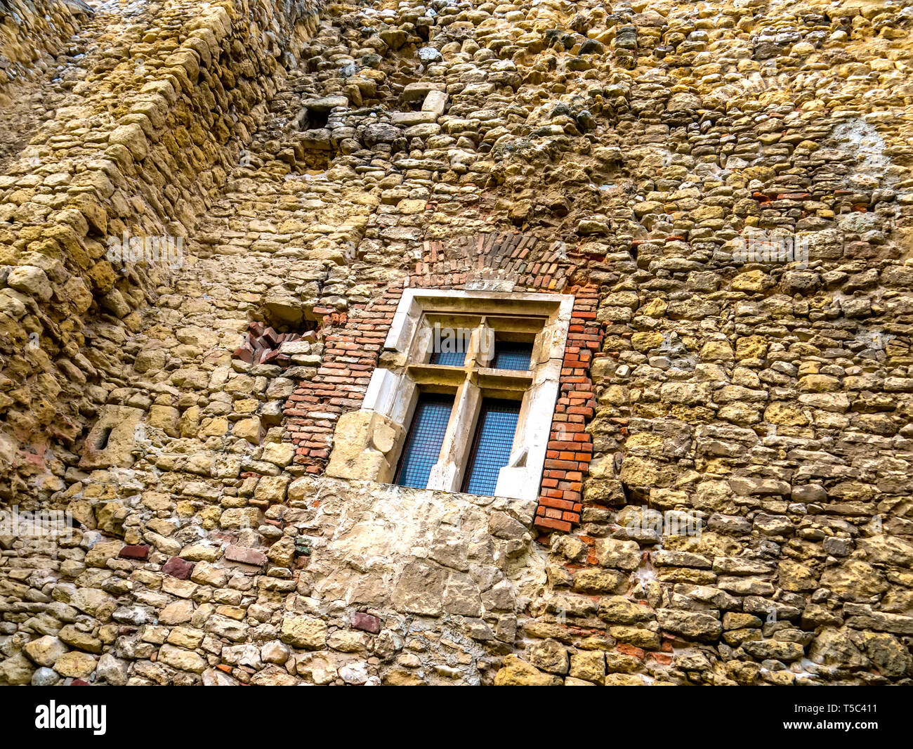 View on the details of the old historic castle Thury castle in ...