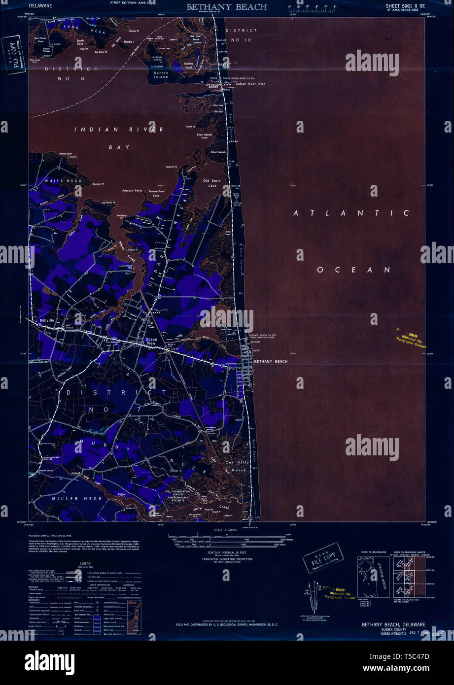 Bethany beach map hi-res stock photography and images - Alamy