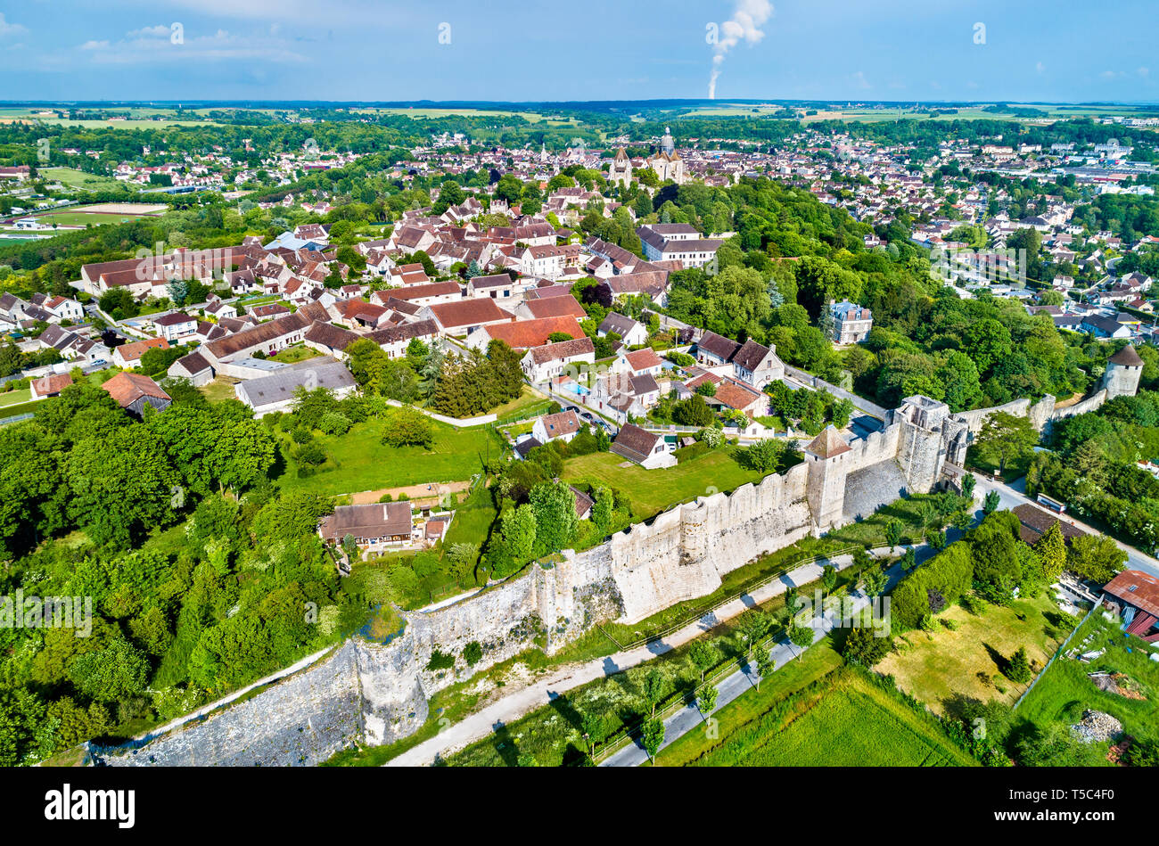 Aerial view of Provins, a town of medieval fairs and a UNESCO World ...