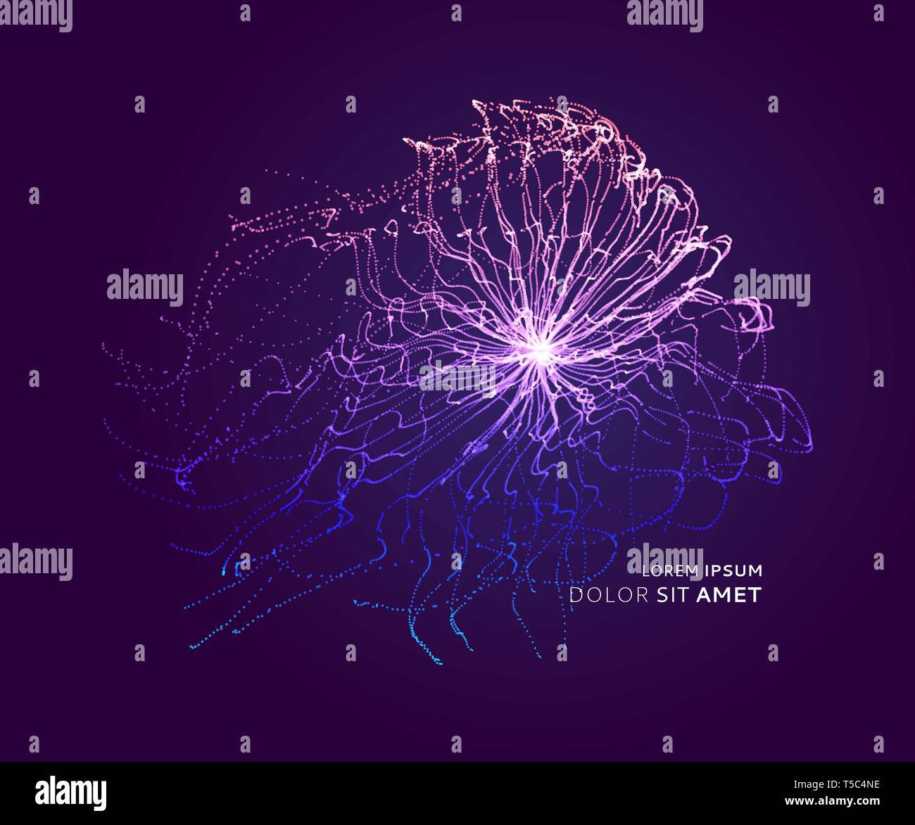 Point explode. Array with dynamic emitted particles. 3d technology ...