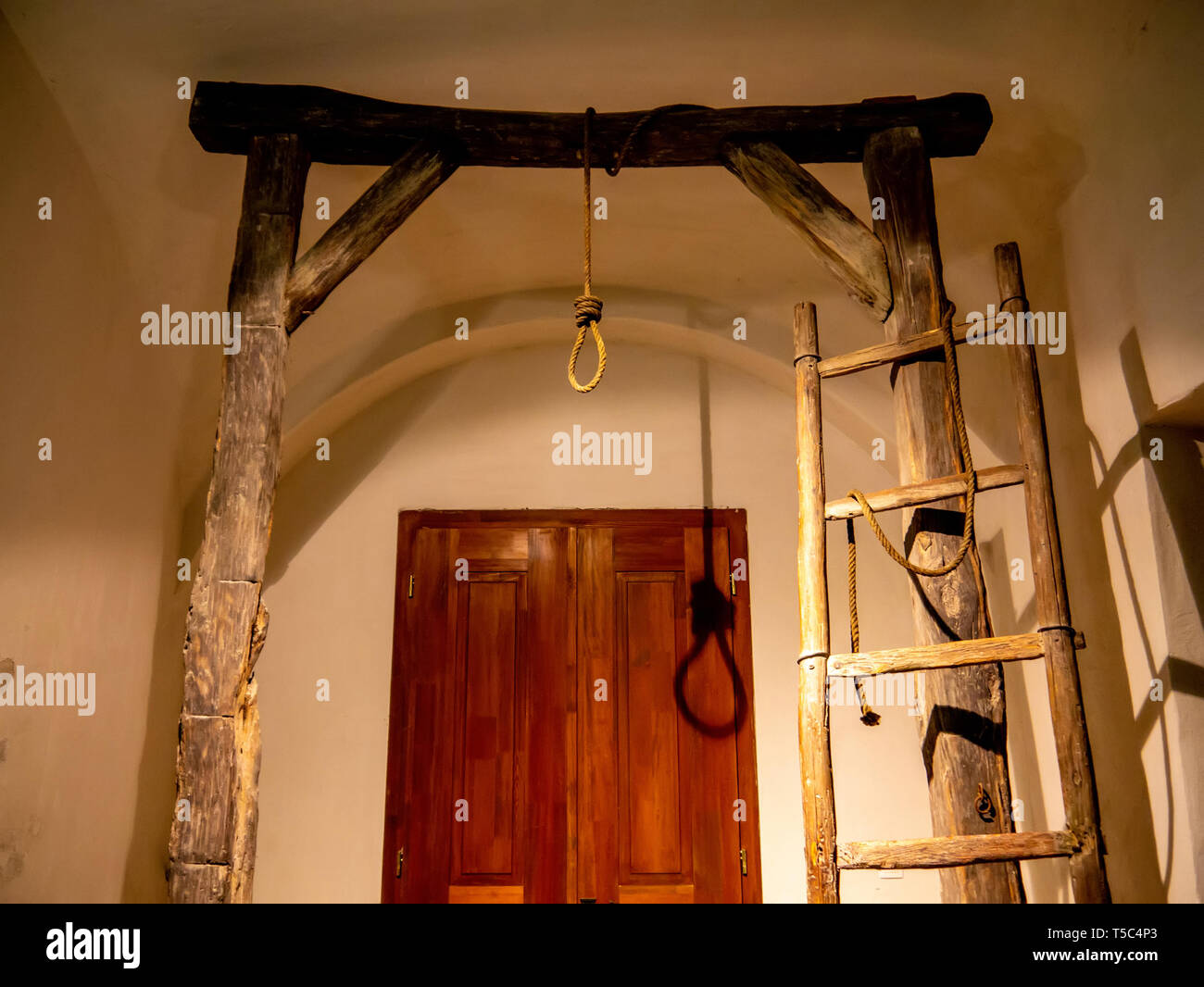 VARPALOTA, HUNGARY - APRIL 13, 2019: View on a gallows tree in the ...