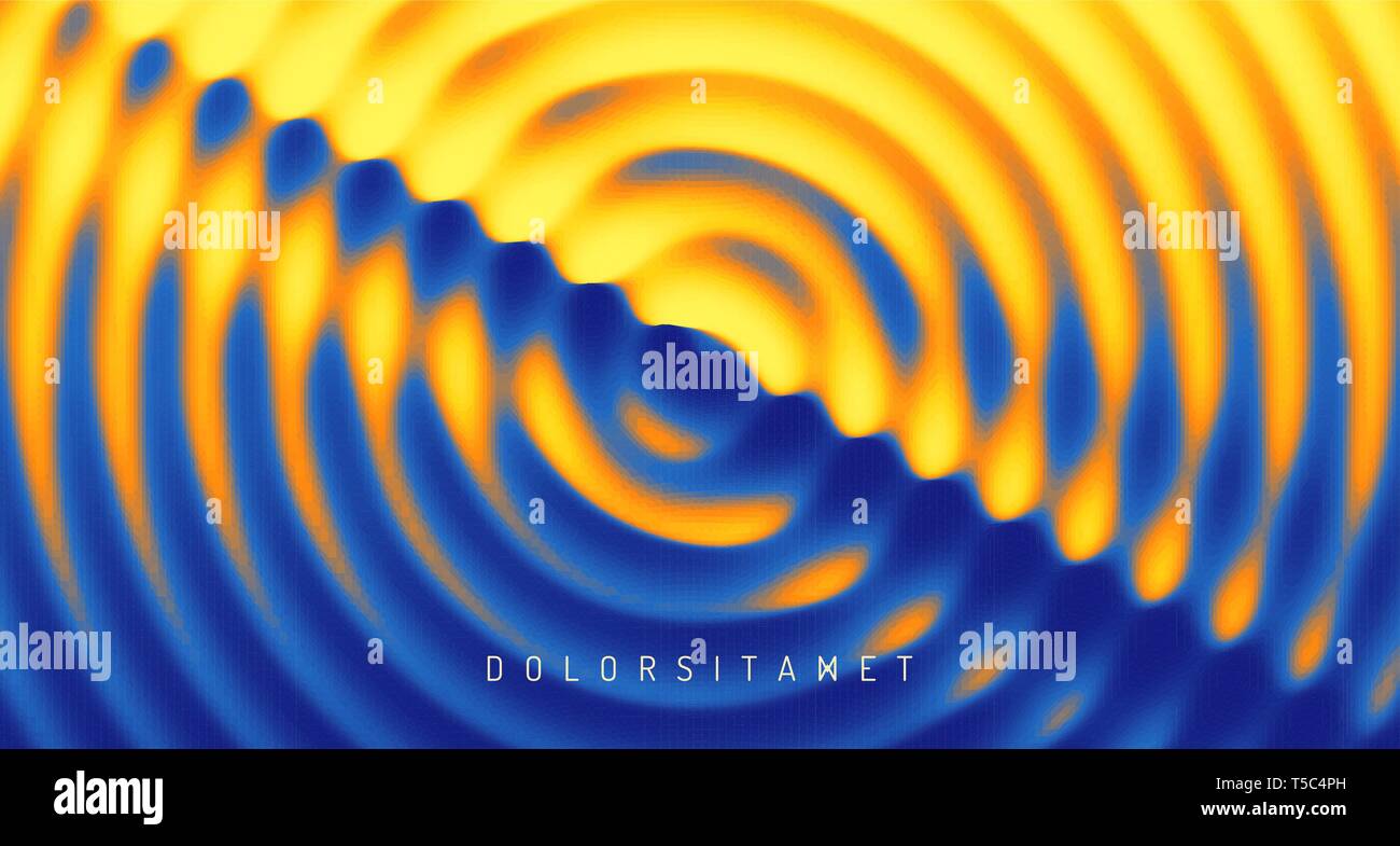 3D wavy background with ripple effect. Abstract vector illustration ...