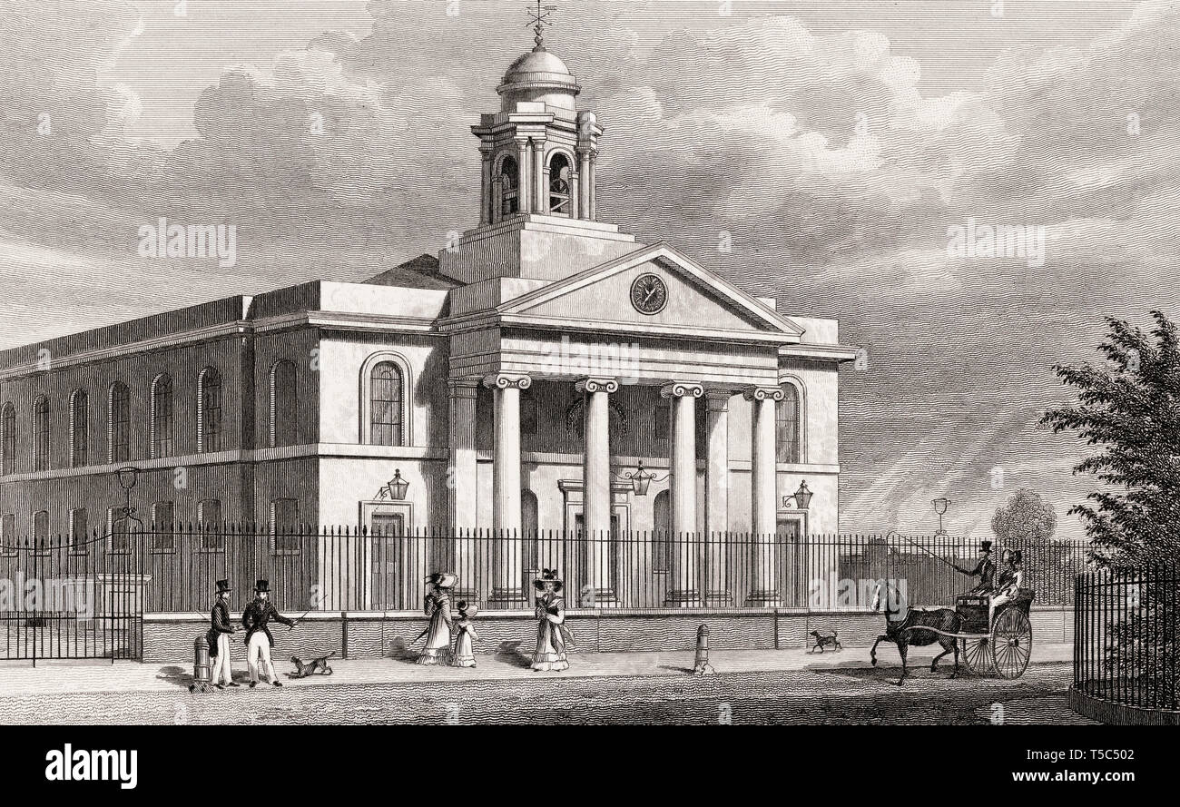 St Marylebone Parish Church, illustration by Th. H. Shepherd, 1828 ...