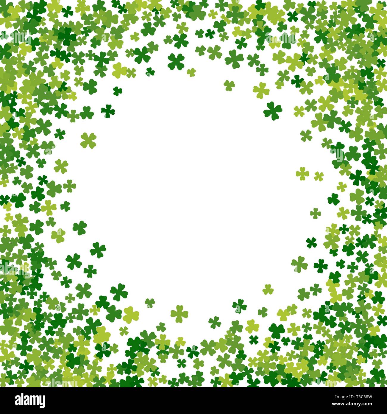 Frame or border of random scatter clover leaves Stock Vector Image ...