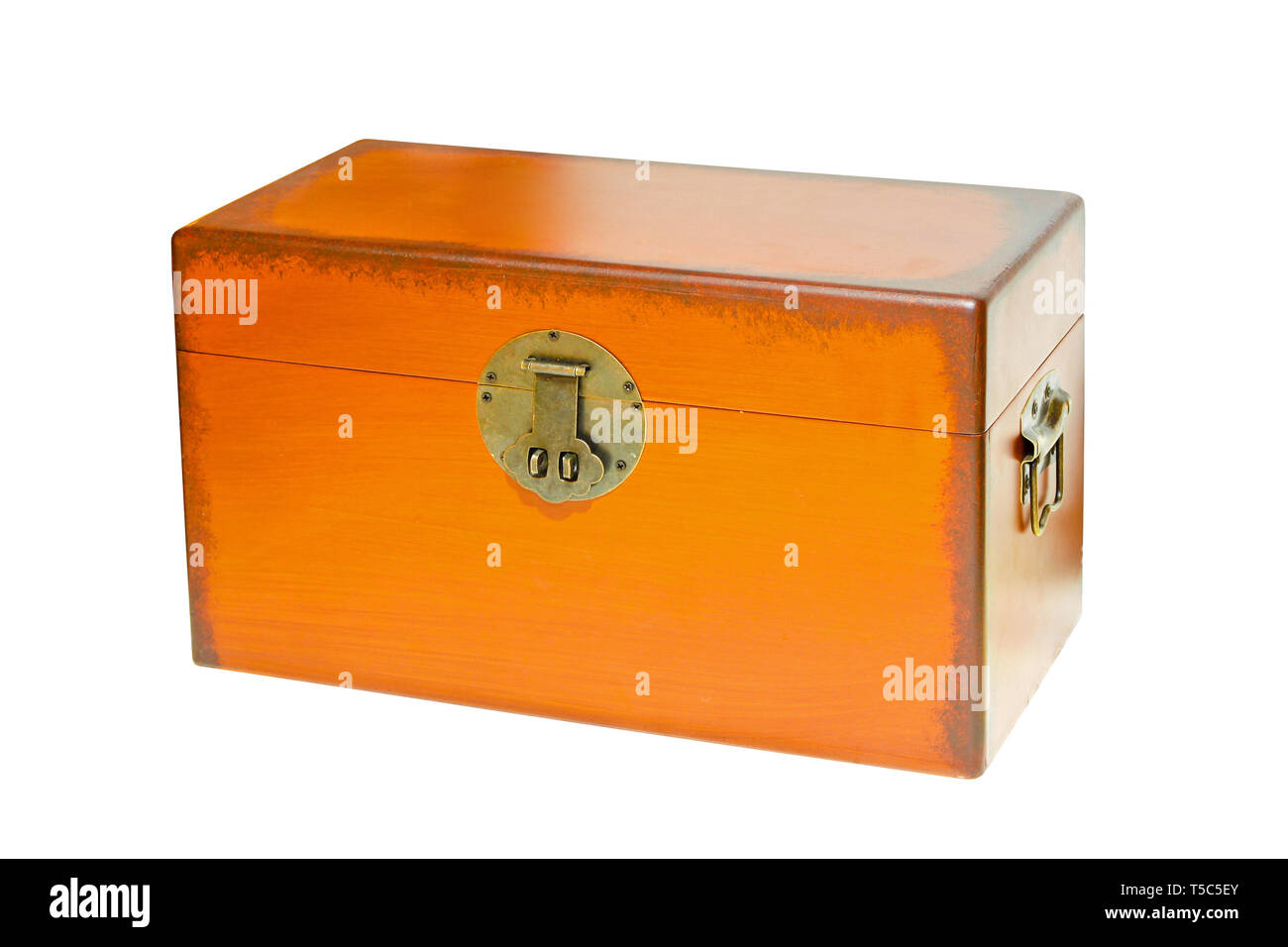 Retro style wooden case with clipping path Stock Photo - Alamy