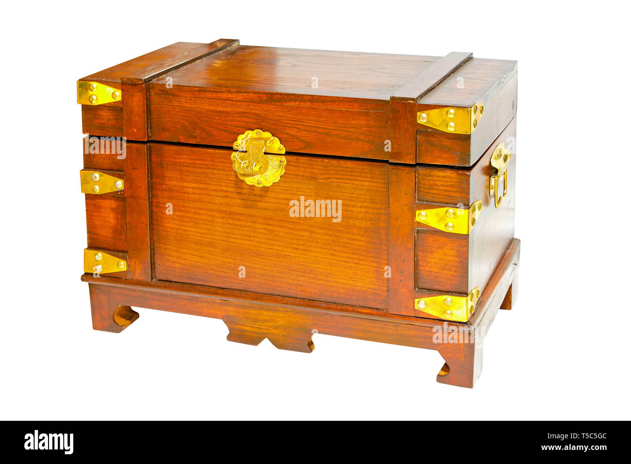 Retro style wooden case with clipping path Stock Photo - Alamy