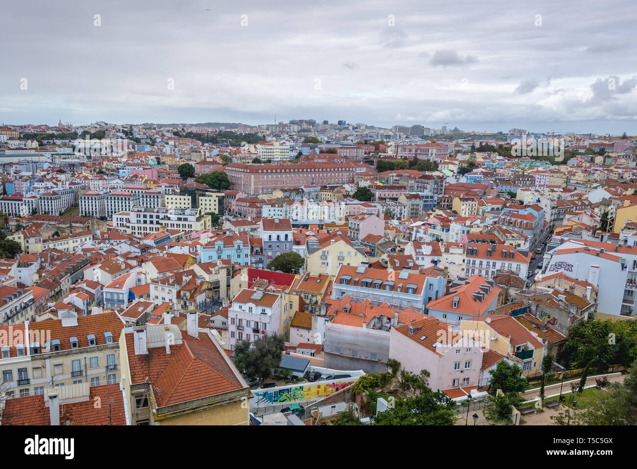 Aerial view from Miradouro Sophia de Mello Breyner Andresen also known ...