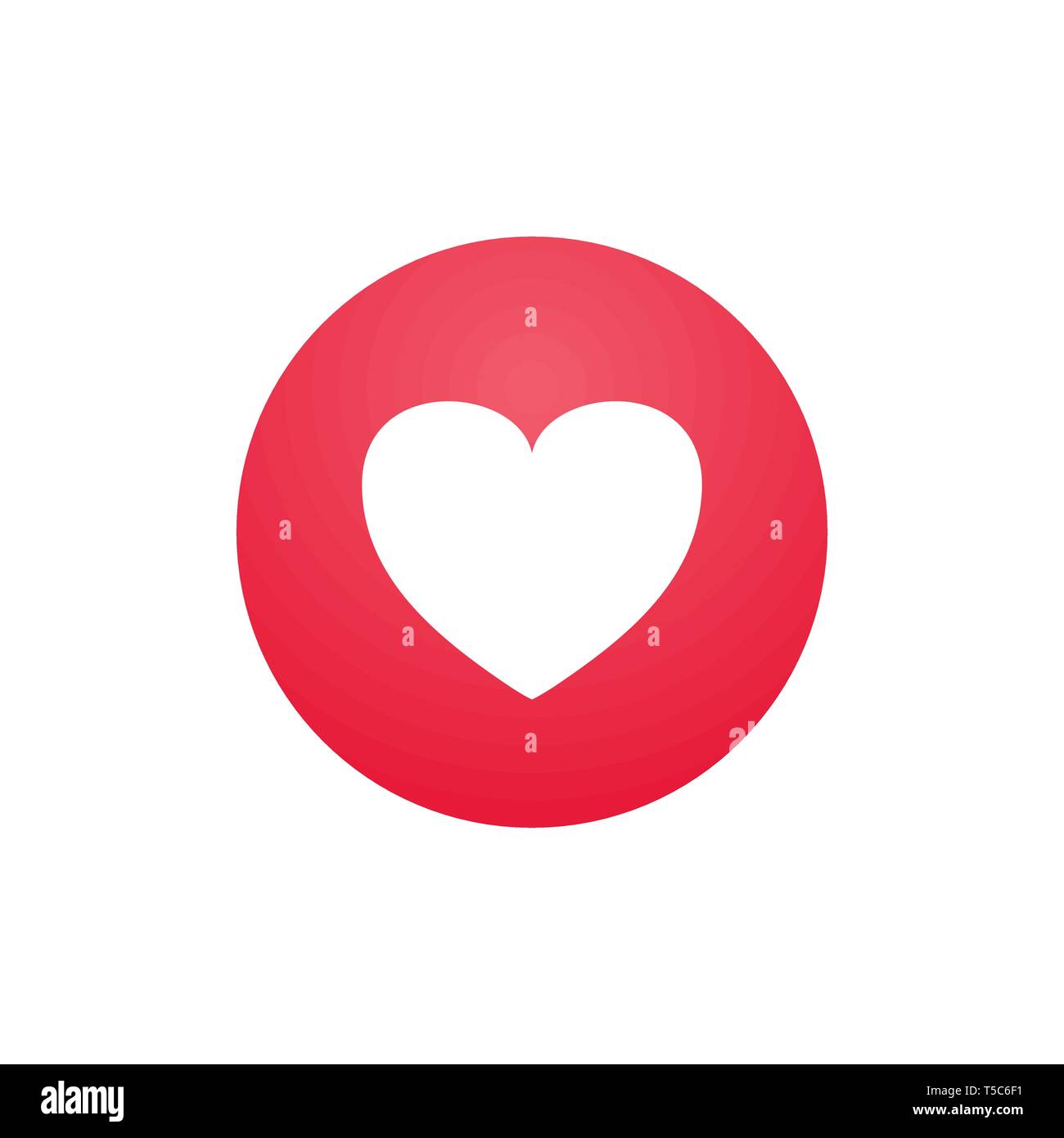 Heart shape love good emotion simple flat style vector illustration ...