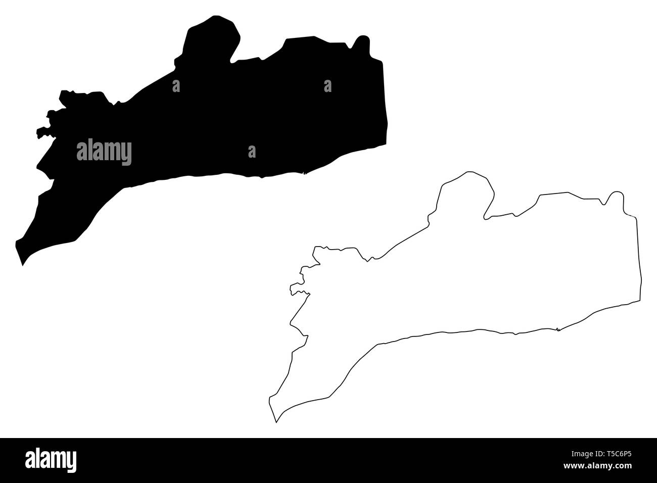 Abyan Governorate (Governorates of Yemen, Republic of Yemen) map vector ...