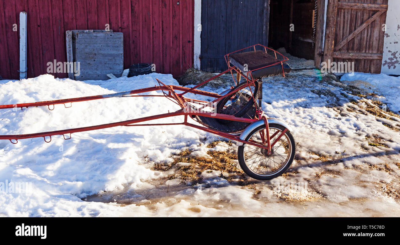 sulky in winter landscape Stock Photo - Alamy