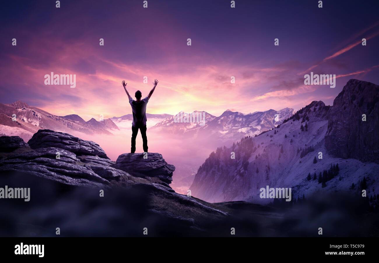 Reaching up silhouette hi-res stock photography and images - Alamy