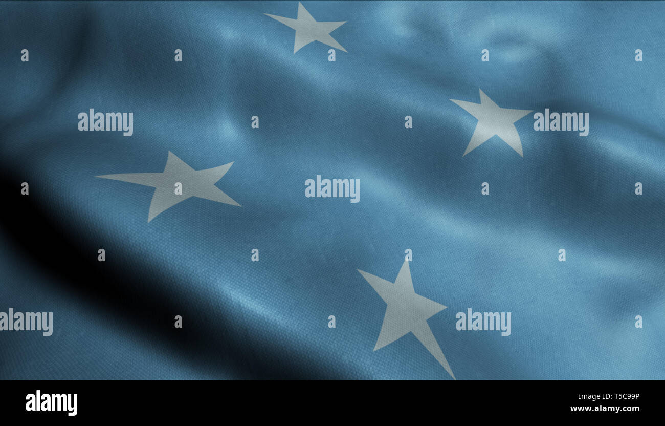 Micronesia Waving Flag in 3D Stock Photo - Alamy