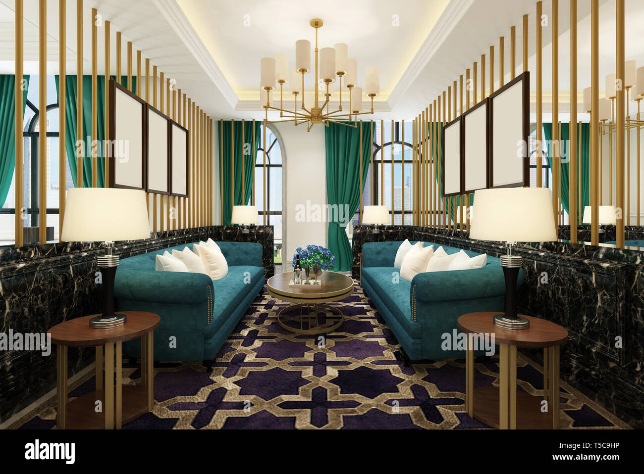 3d render living room Stock Photo - Alamy