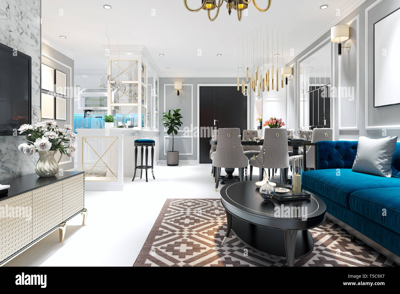 Classic 3d render interior hi-res stock photography and images - Alamy