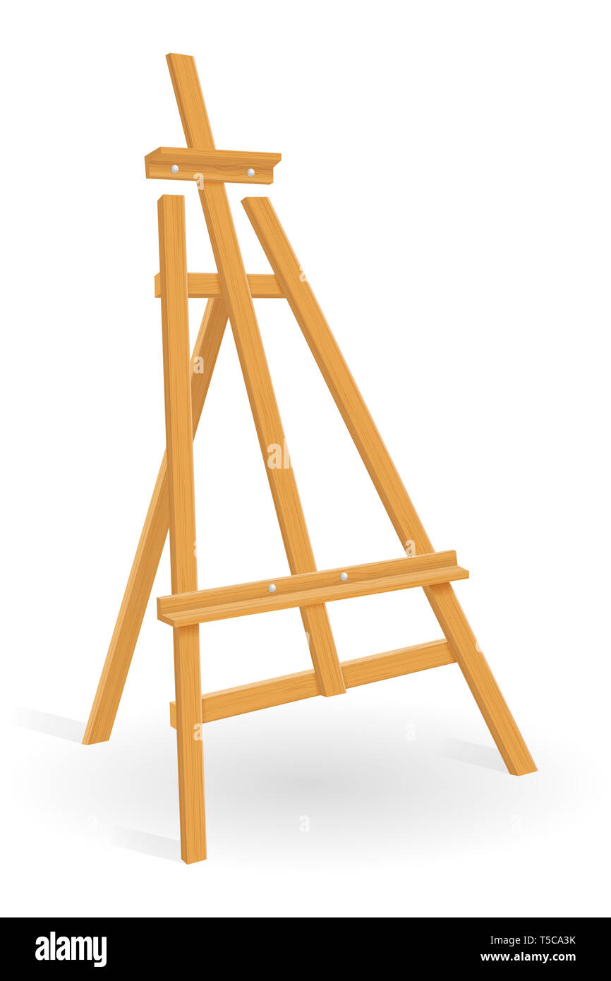 wooden easel for painting and drawing vector illustration isolated on ...