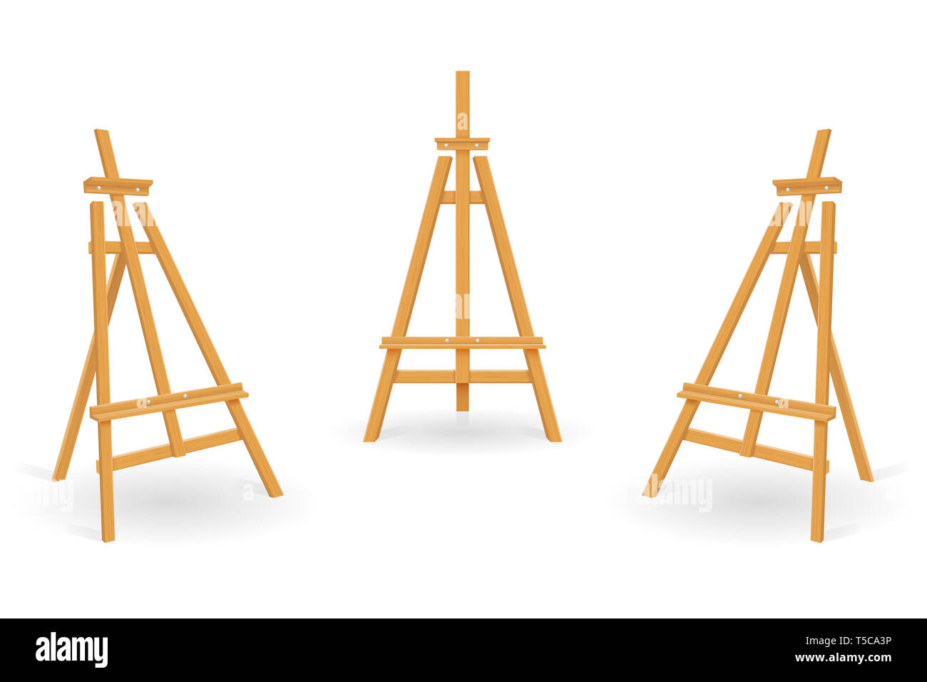 wooden easel for painting and drawing vector illustration isolated on ...