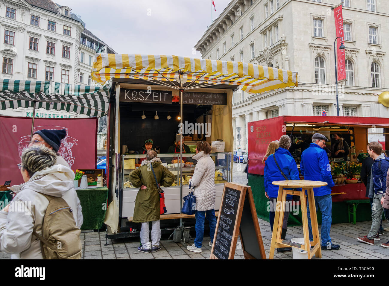 Vienna, Austria Easter open air Food Market Altwiener Freyung ...