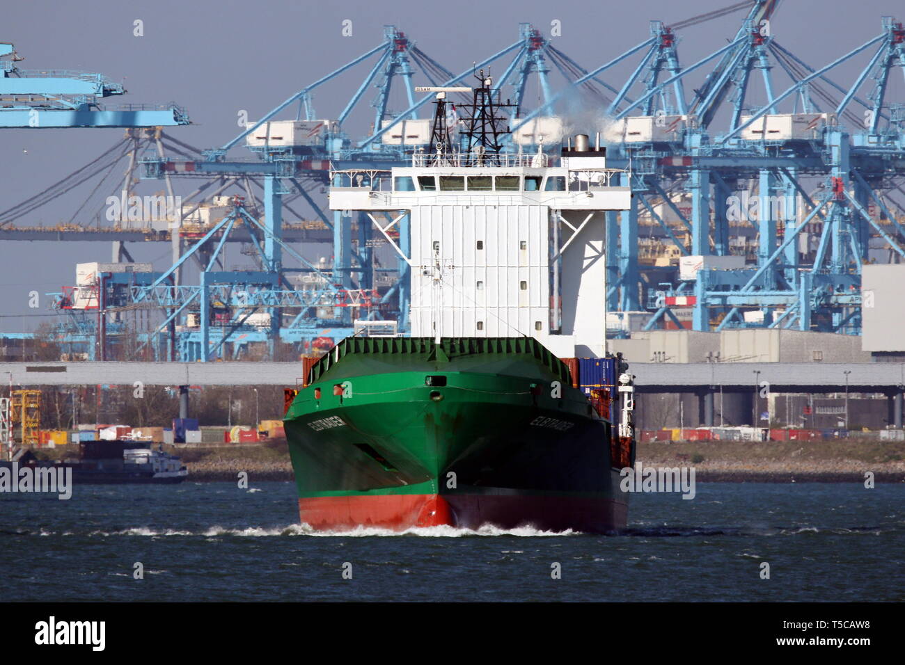 Small container ship hi-res stock photography and images - Alamy