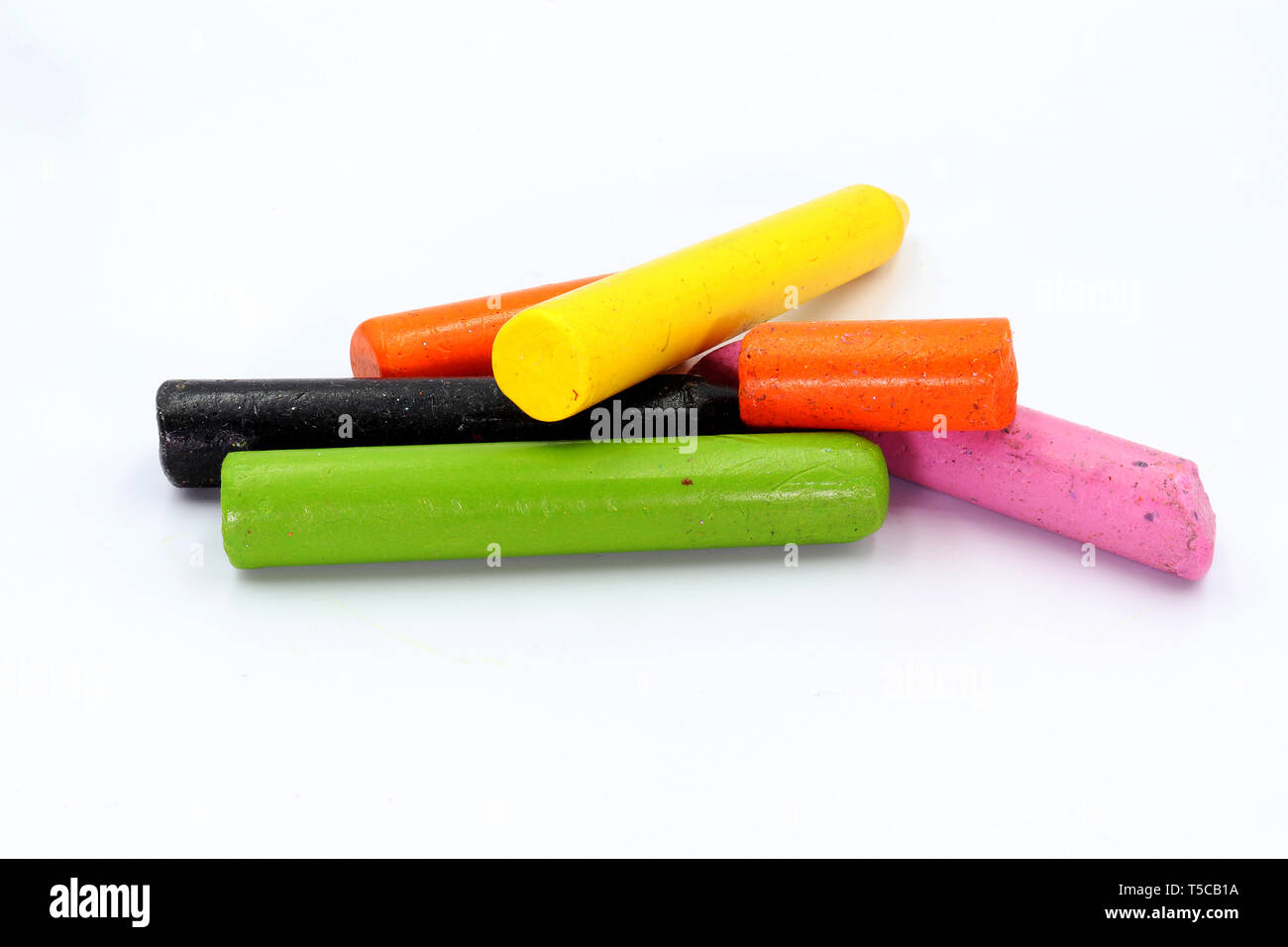 Color Crayon Wax Pencil ,used Crayon Isolated on White Background High ...