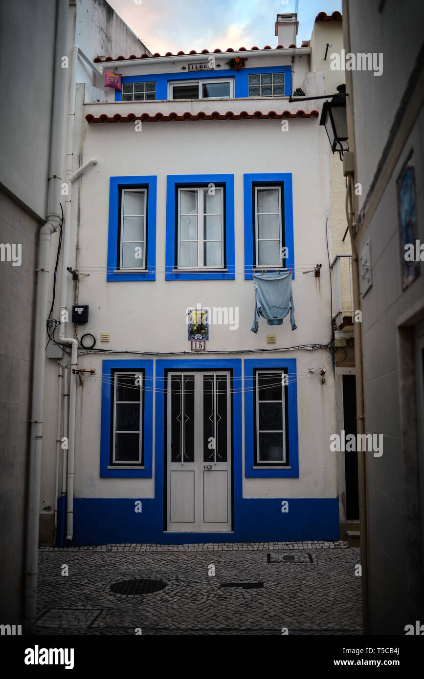 Streets of Nazare, Portugal Stock Photo - Alamy