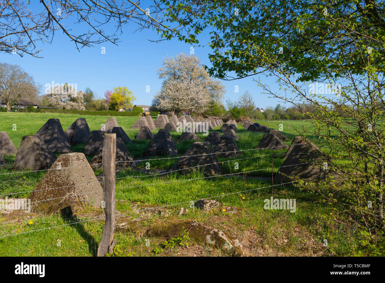 Aachen Germany, April 21,2019 Remains of the German "Westwall" known as ...