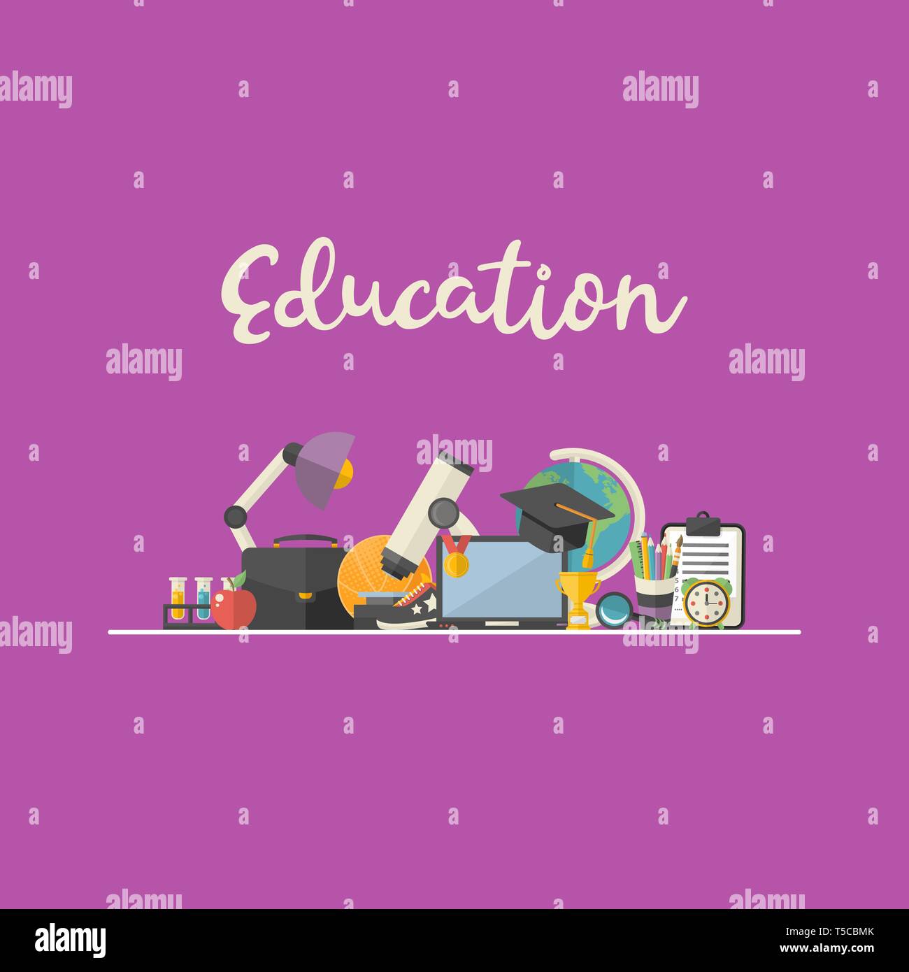 Vector Education illustration concept with text ,knowledge icon set in ...