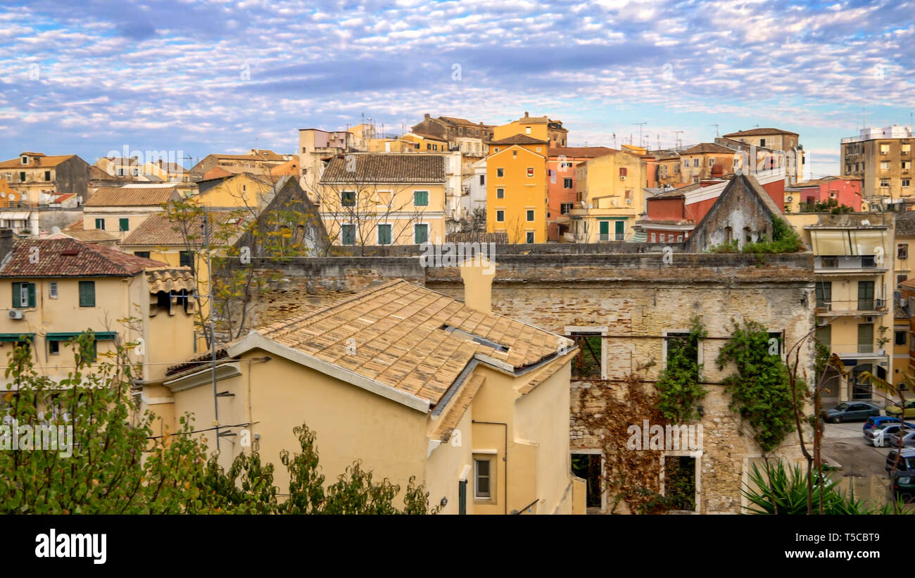 Corfu City Skyline of Old Town, Greece Stock Photo - Alamy