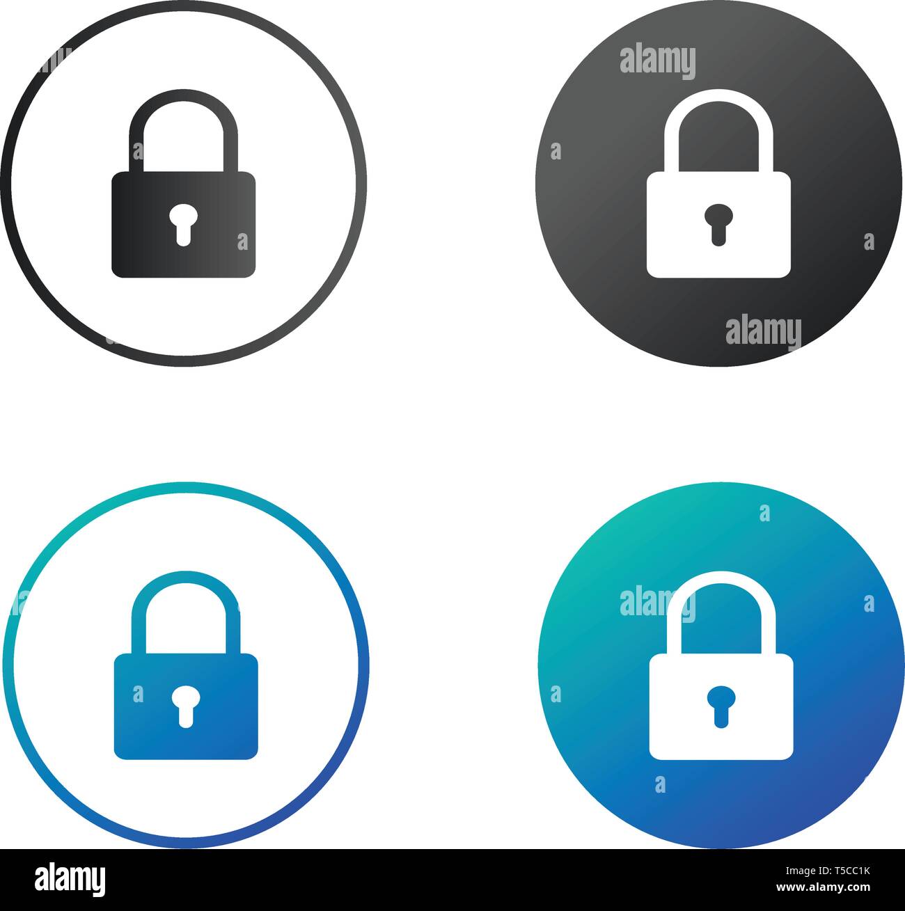 Lock Safety Sign, padlock icon set in circle. Vector illustration ...