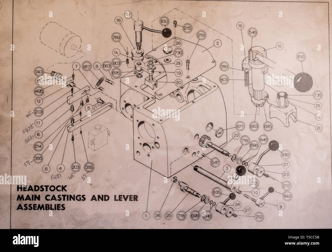 Technical engineering diagrams Stock Photo - Alamy