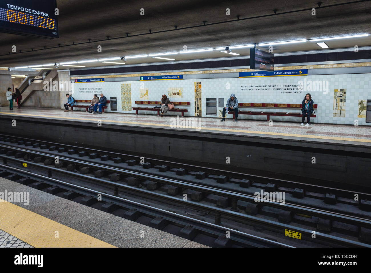 Cidade Universitaria station of the Yellow Line of the Lisbon Metro in ...