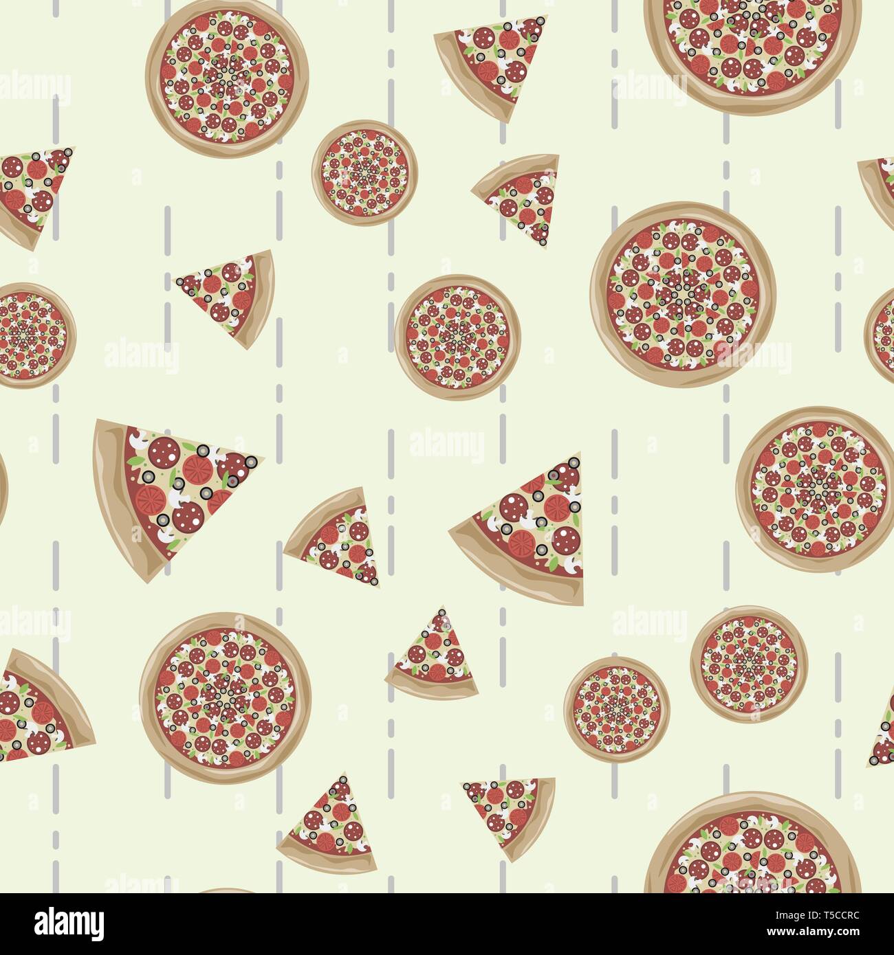 flat style pizza vector seamless pattern, pizza texture, 10 eps Stock ...