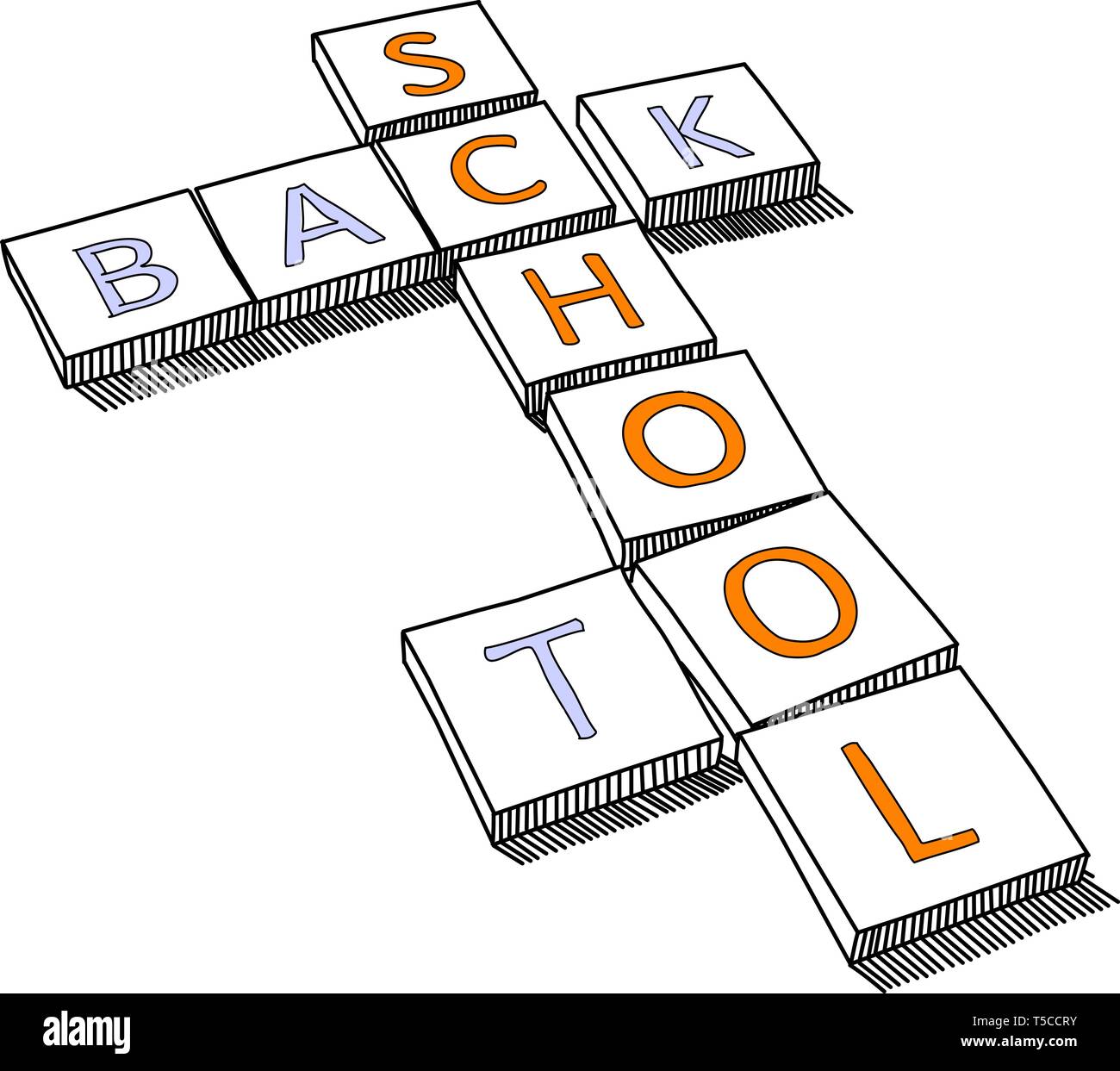 Letters Back to School. Vector Stock Vector Image & Art - Alamy