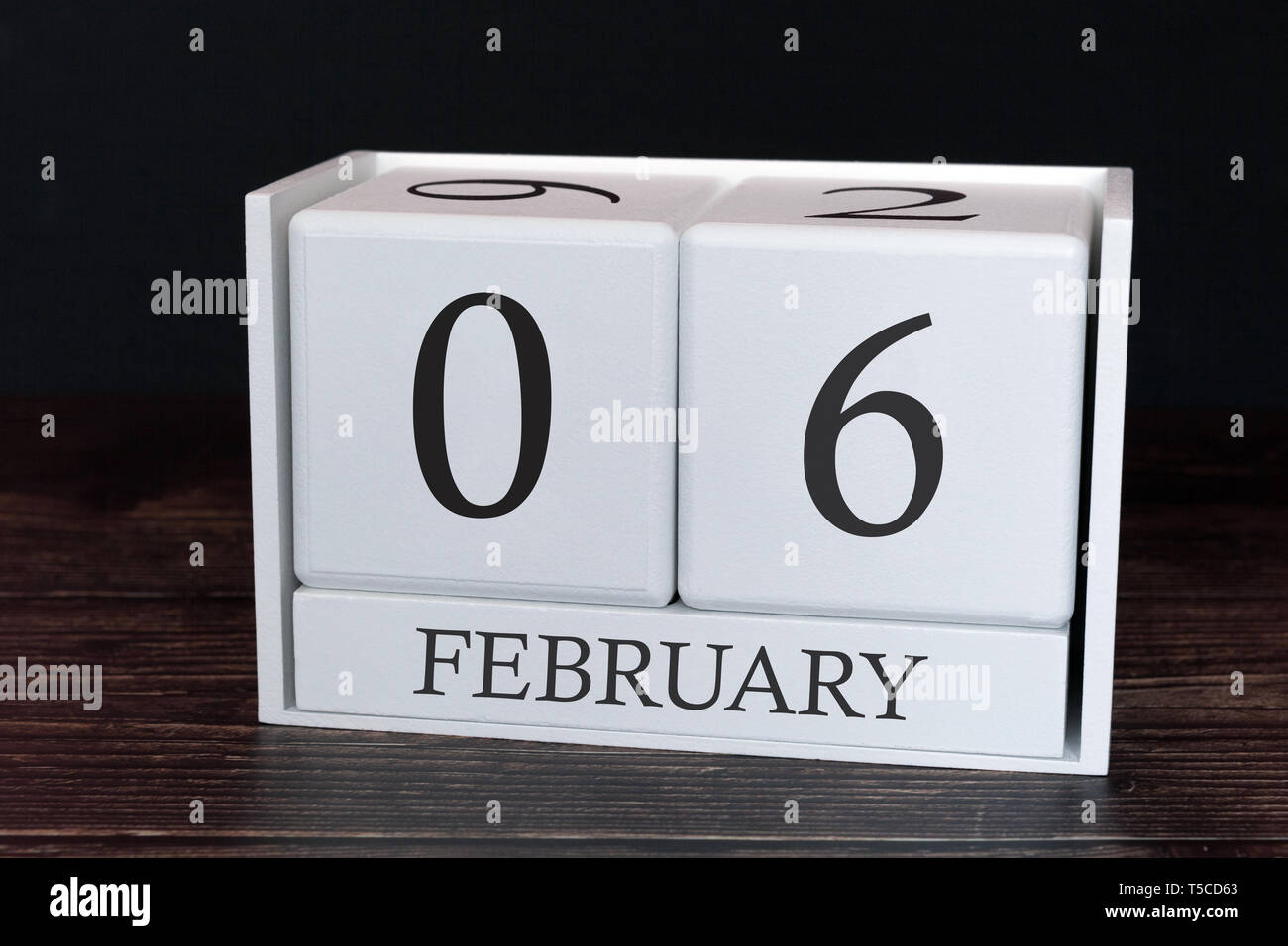 Business calendar for February, 6th day of the month. Planner organizer ...