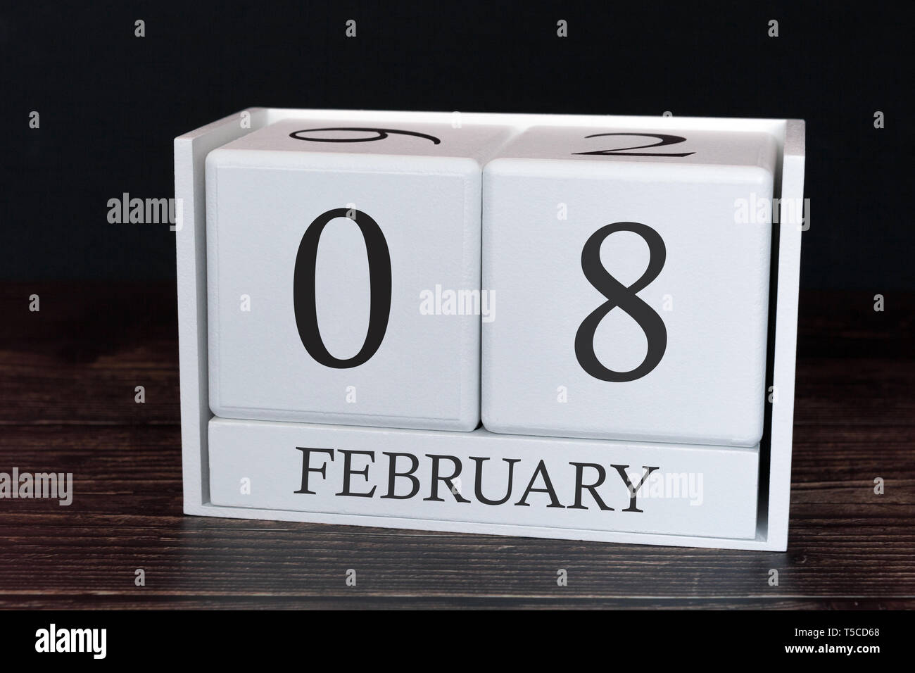 Business calendar for February, 8th day of the month. Planner organizer ...