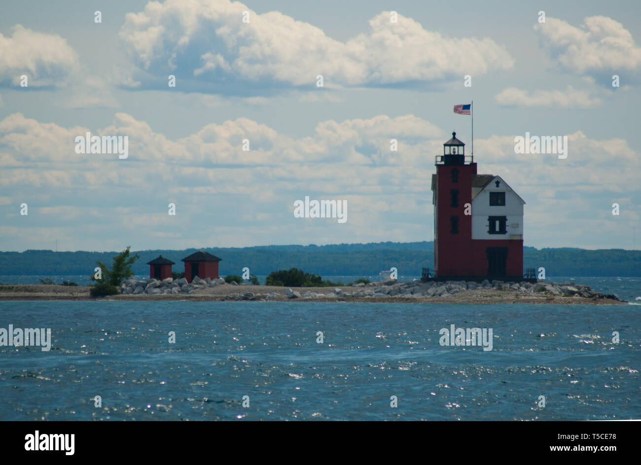 Round Island Lighthouse, Mackinac Island, Michigan Stock Photo - Alamy