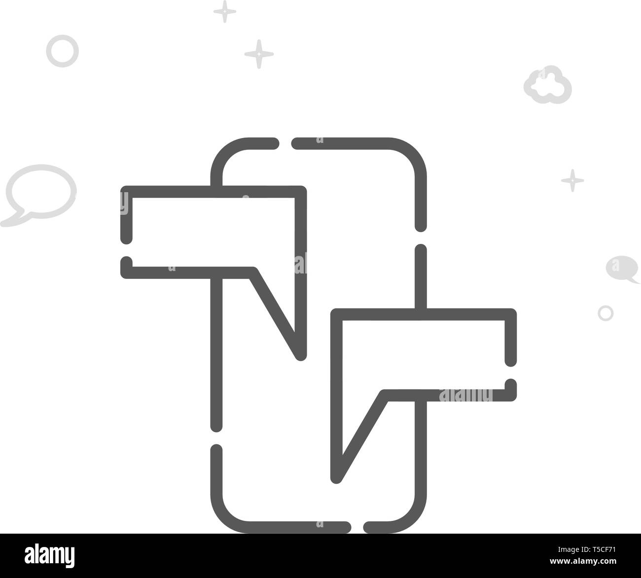 Mobile Chat Vector Line Icon, Symbol, Pictogram, Sign. Light Abstract ...