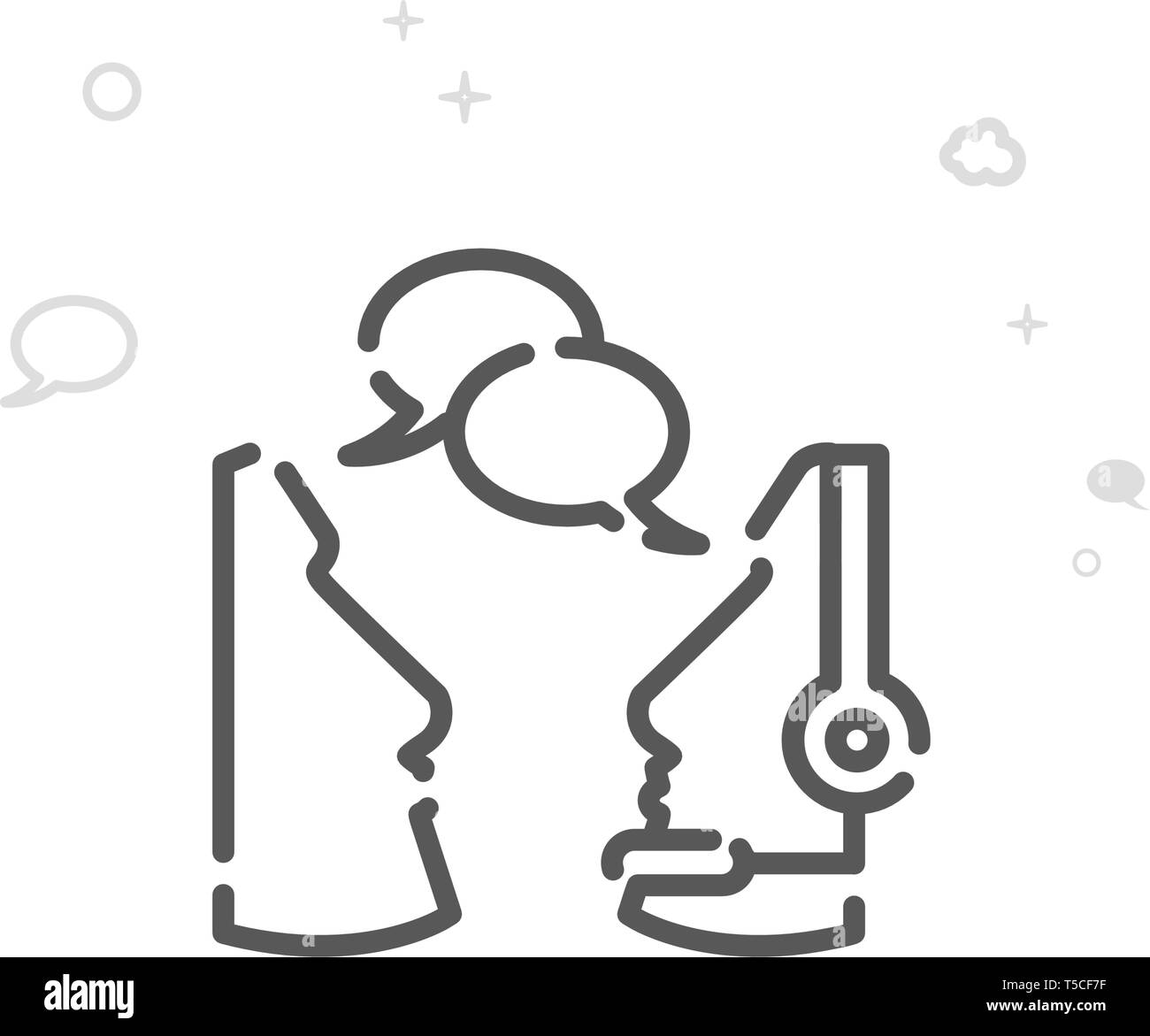 Dialogue with Support Vector Line Icon, Symbol, Pictogram, Sign. Light ...