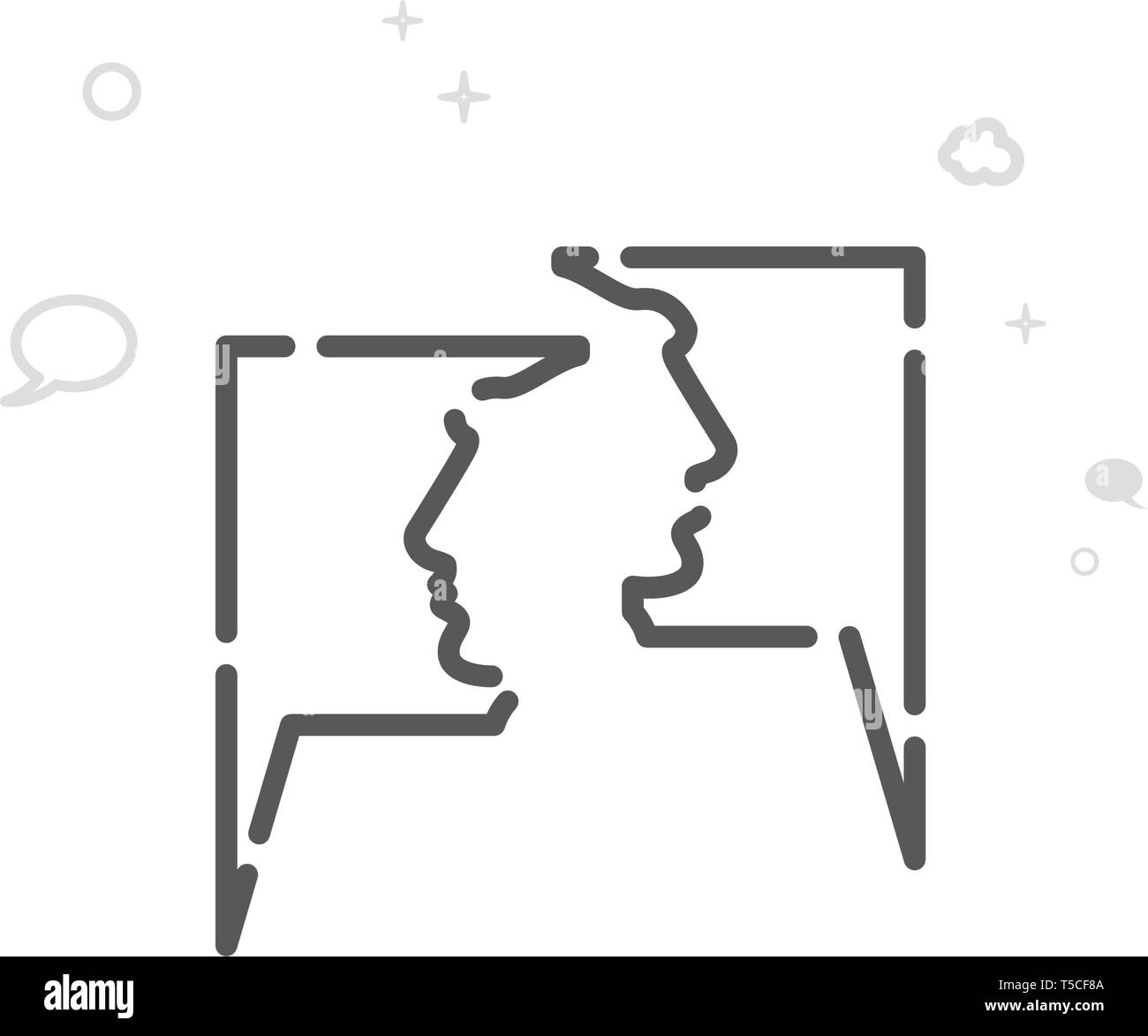 Conversation, Human Faces Vector Line Icon, Symbol, Pictogram, Sign ...