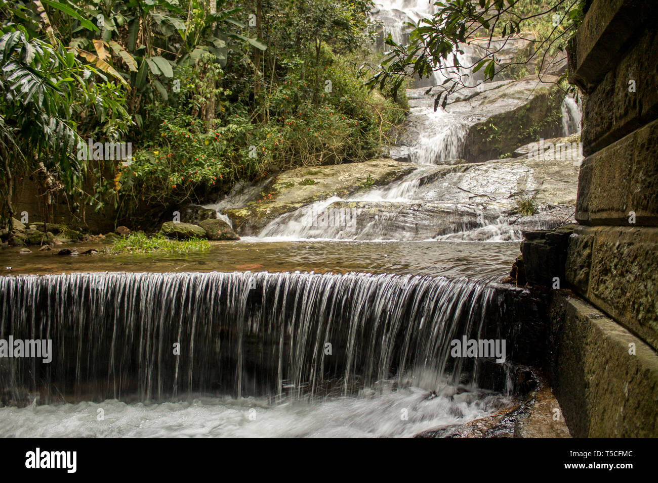 Rio de Janeiro, Brazil - January 20, 2019: Beautiful waterfall called ...