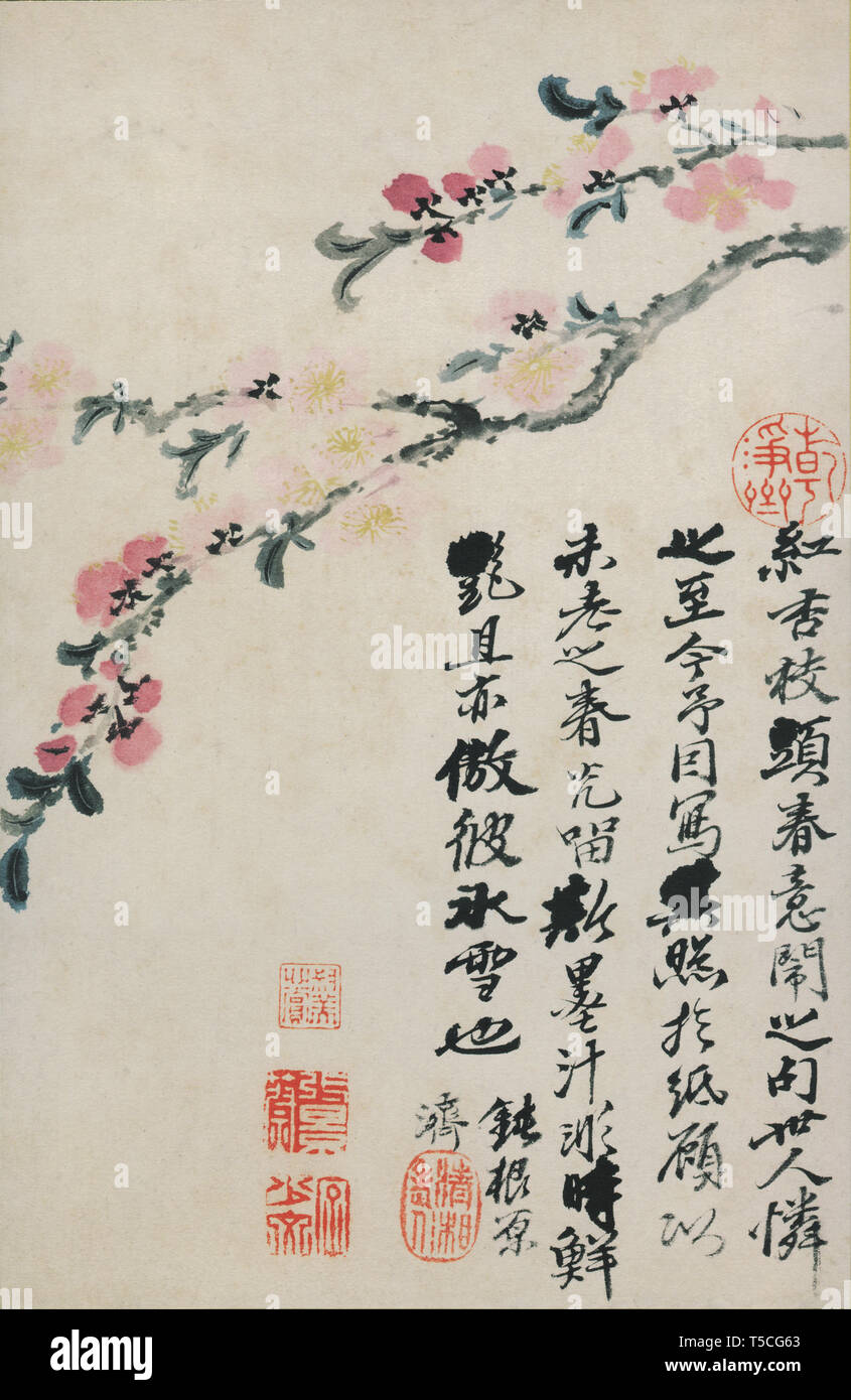 Qing Dynasty Shi Tao "Flower and Bird Atlas 12 Stock Photo - Alamy