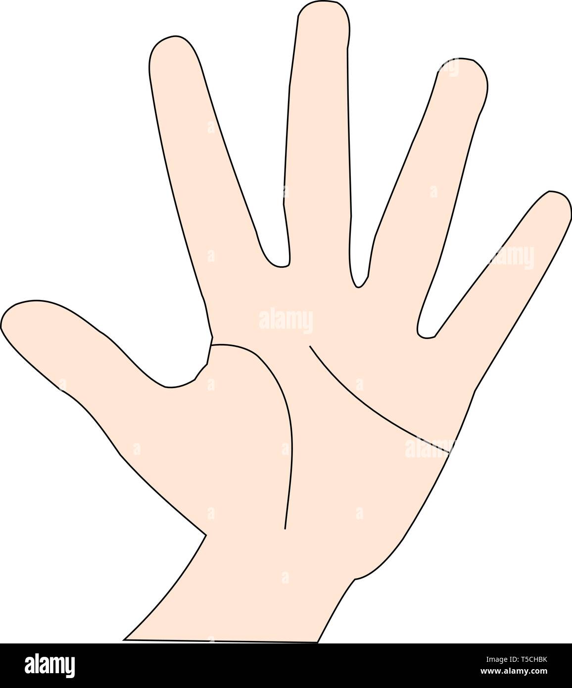 illustrated hand with five fingers Stock Vector Image & Art - Alamy