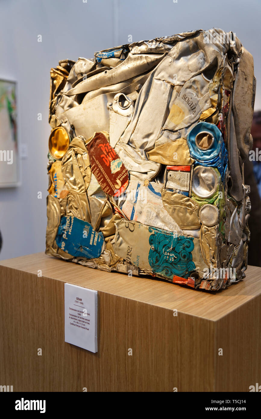 Paris, France. 3th April, 2019. Artwork of Cesar exibited at Paris Art ...