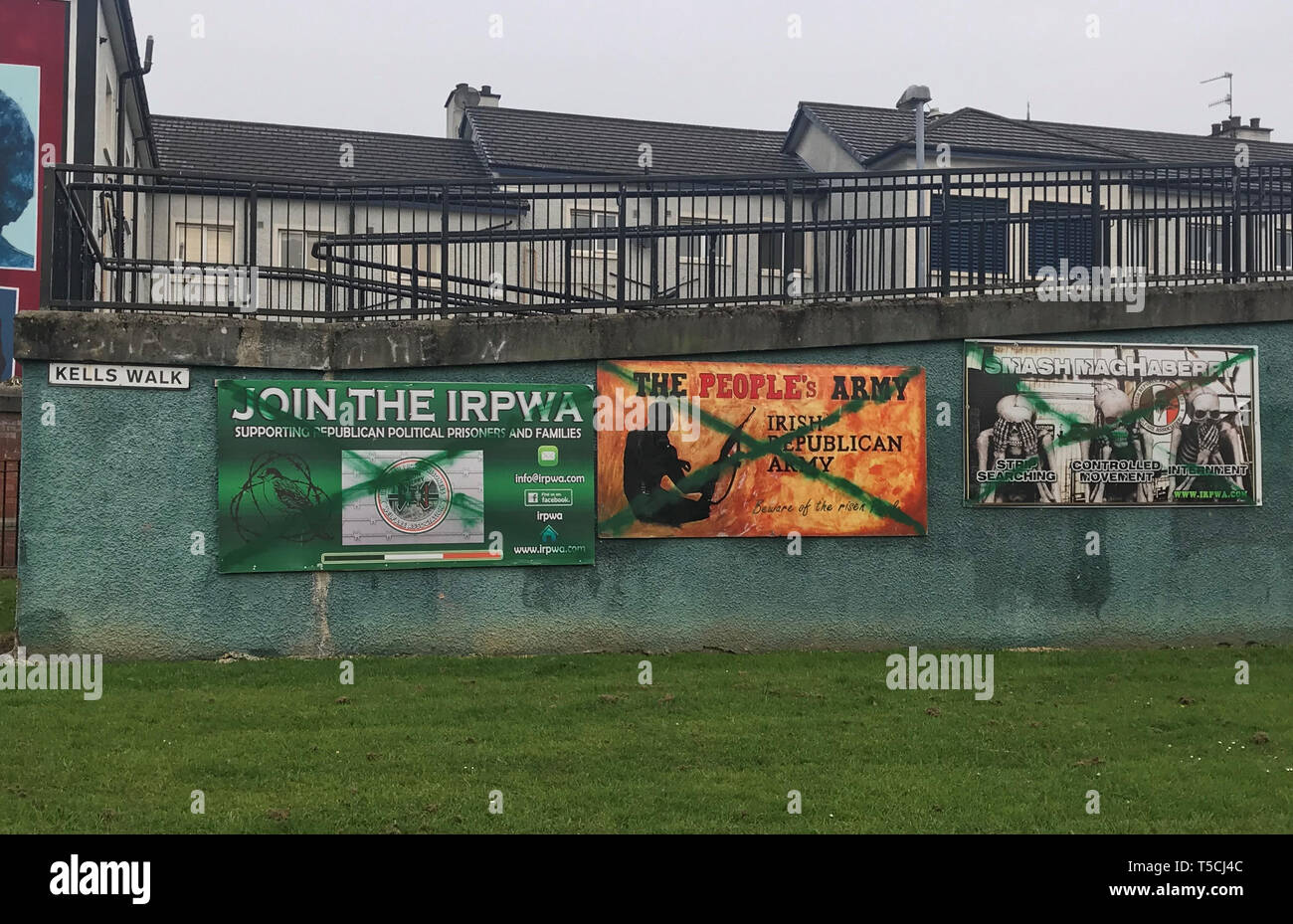 Pro IRA graffiti in Derry's Bogside has been painted over with crosses ...