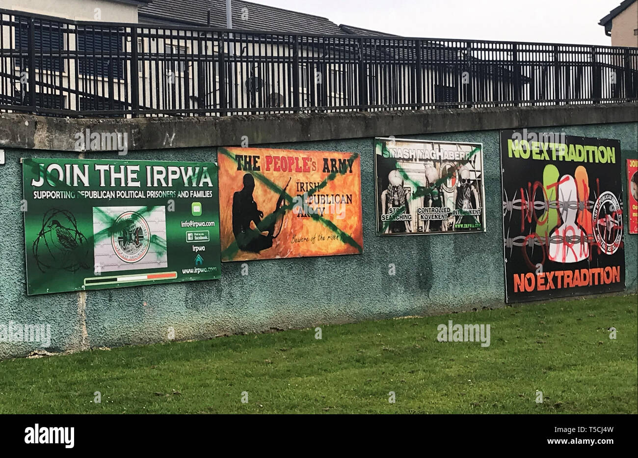 Pro IRA graffiti in Derry's Bogside has been painted over with crosses ...