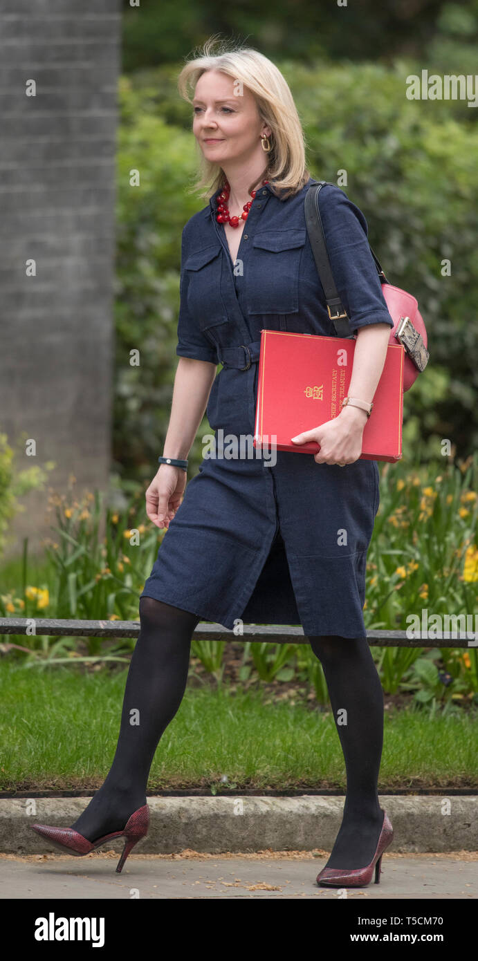Downing Street, London, UK. 23rd April 2019. Elizabeth Truss, Chief ...
